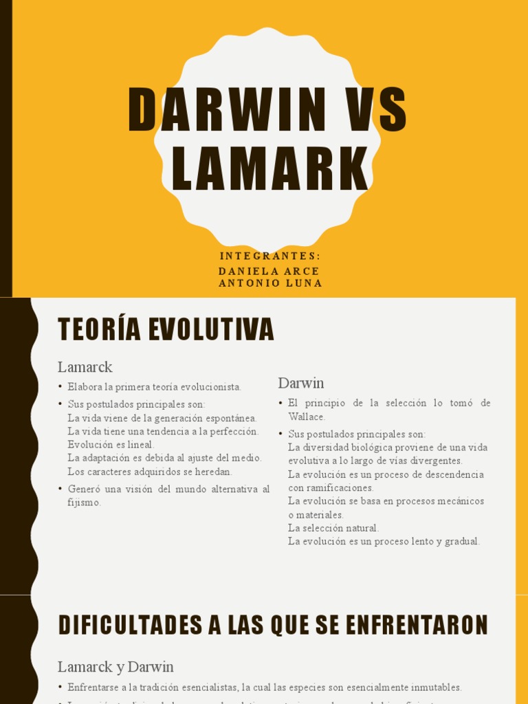 Darwin Vs Lamark | PDF | Evolución | Charles Darwin