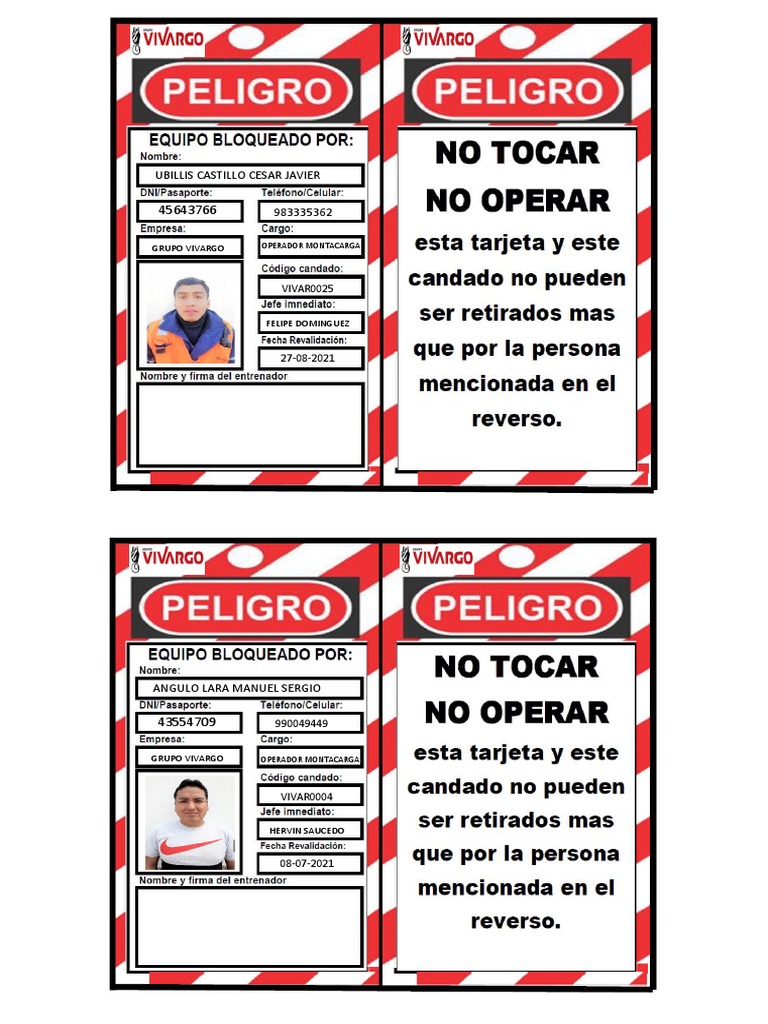 Tarjeta de Bloqueo | PDF