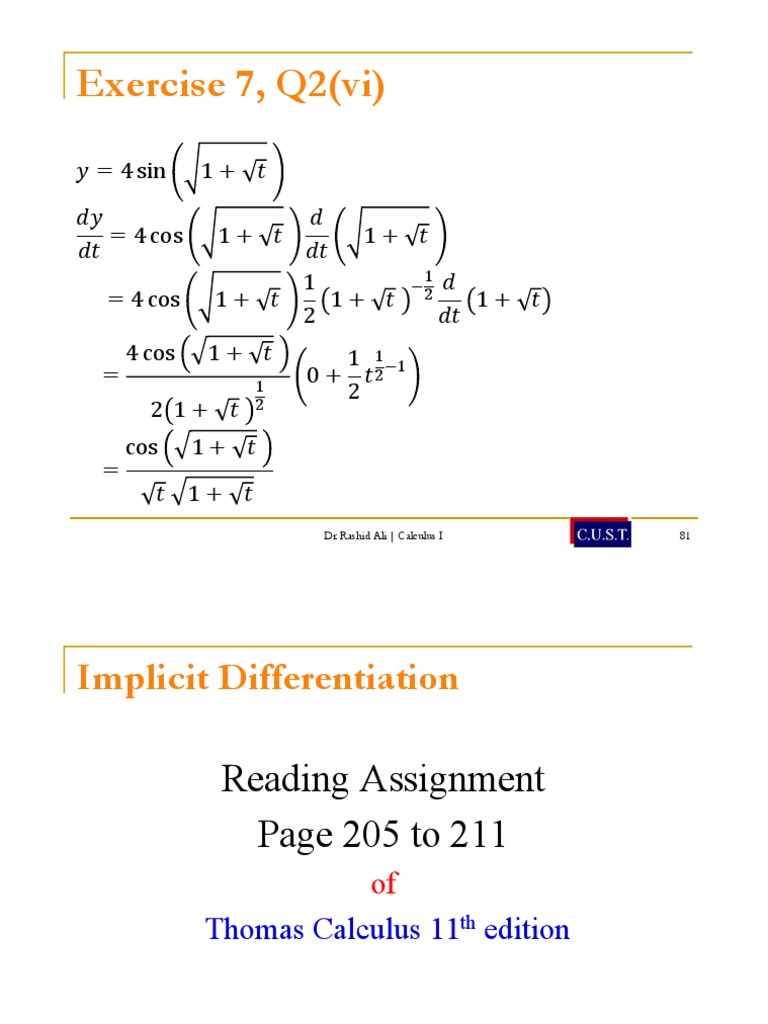 Implicit Differentiation Lecture Pdf Derivative Theoretical Physics
