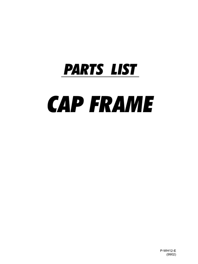 Tajima Cap Frame Parts Overview | PDF | Nut (Hardware) | Screw