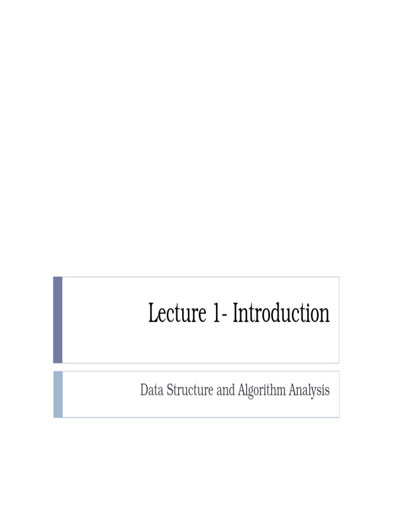 Lecture 1 Introduction Data Structure And Algorithm Analysis Pdf 3233