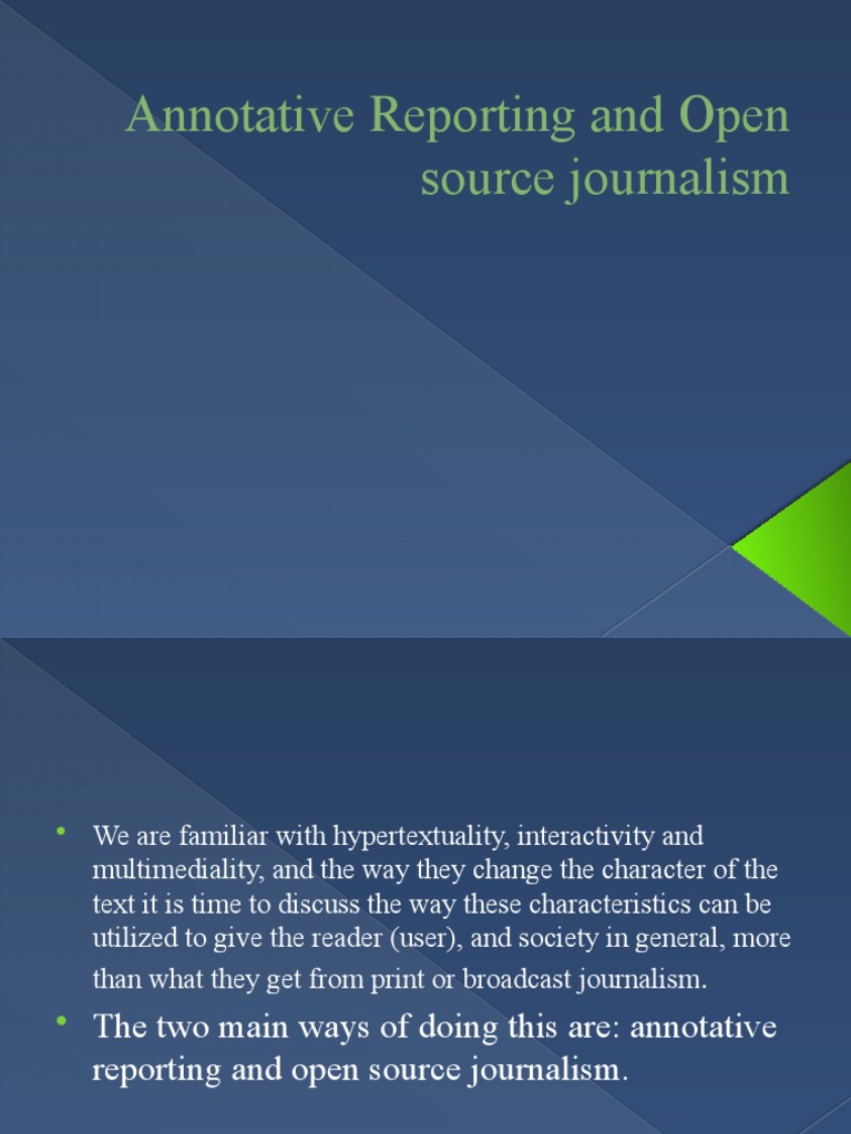 Anotative and Open Source Journalism | PDF | Communication | Mass Media