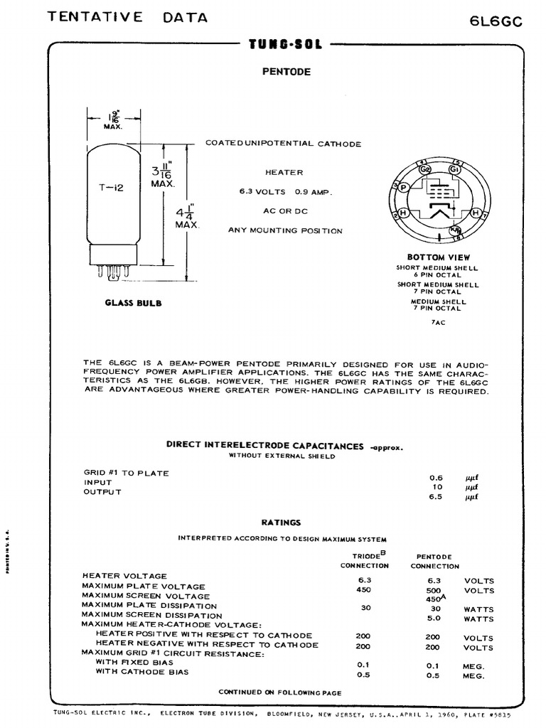 6L6GC Datasheet | PDF