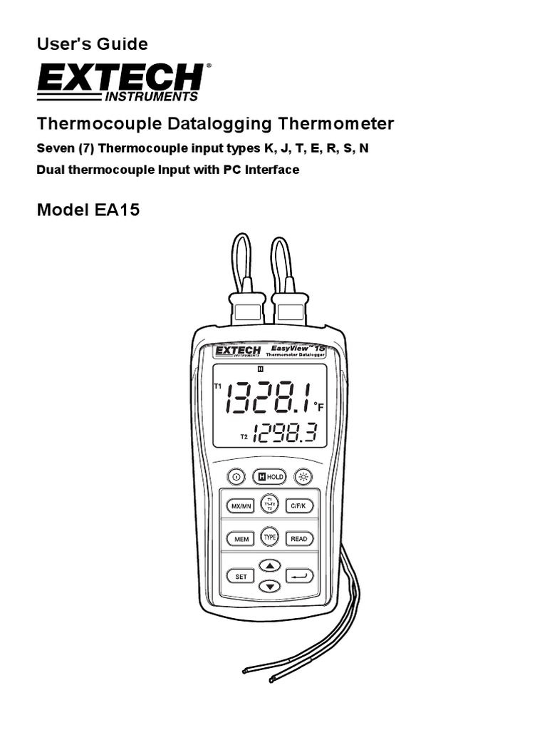 Extech EasyView15 EA15-EU-EN-V3.2 | PDF | Icon (Computing) | Thermocouple