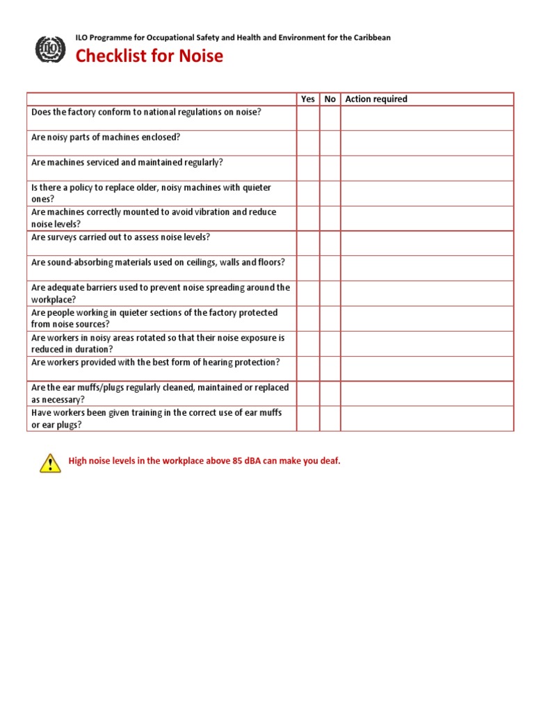 Checklist For NOISE | PDF
