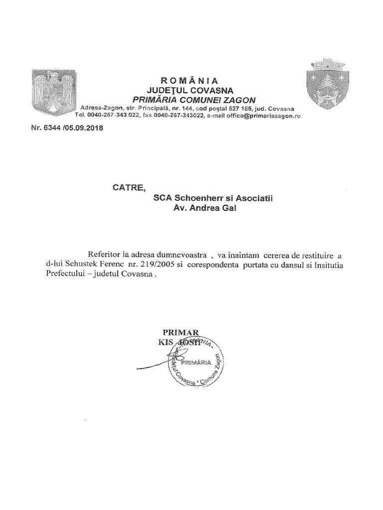 Adresa Inaintare | PDF