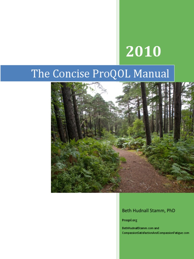 The Concise Proqol Manual: Beth Hudnall Stamm, PHD | PDF ...