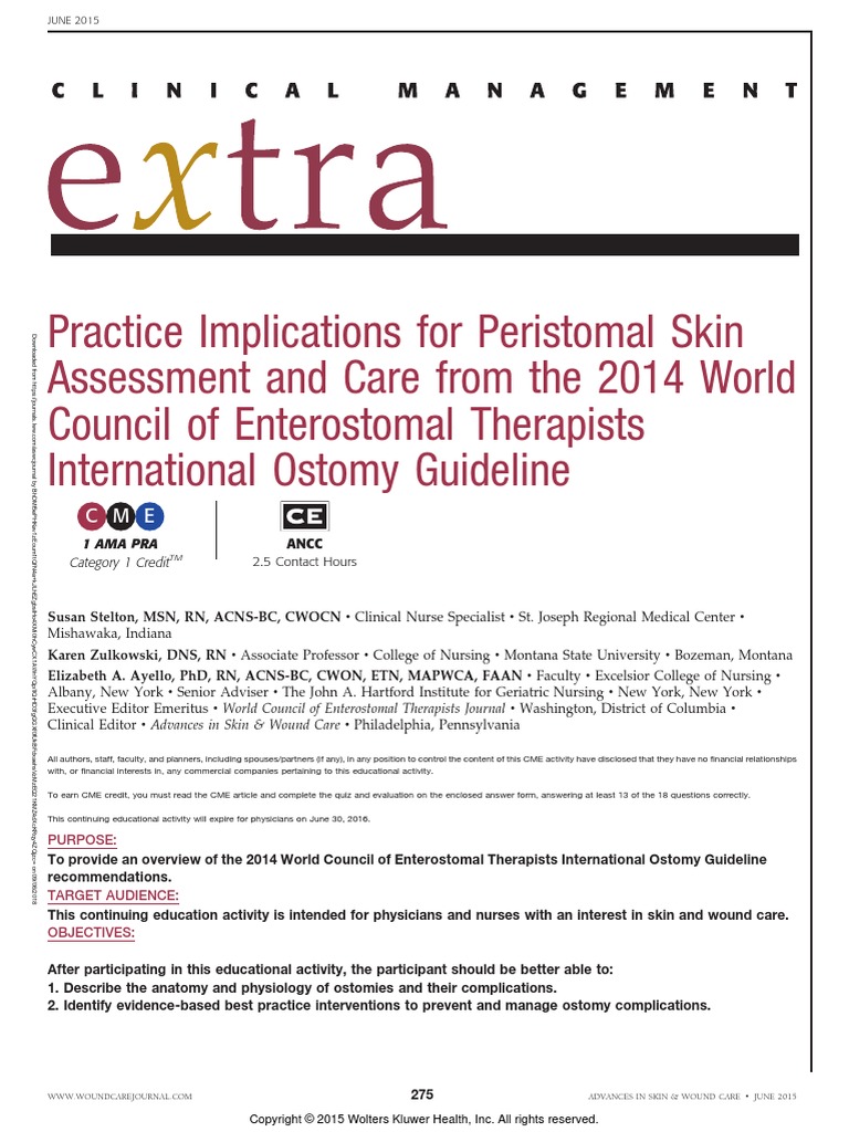Practice Implications For Peristomal Skin.6 | PDF | Epidermis | Skin
