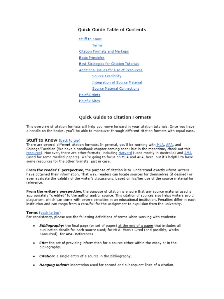 Notes On Citation Formats | PDF | Citation | Apa Style