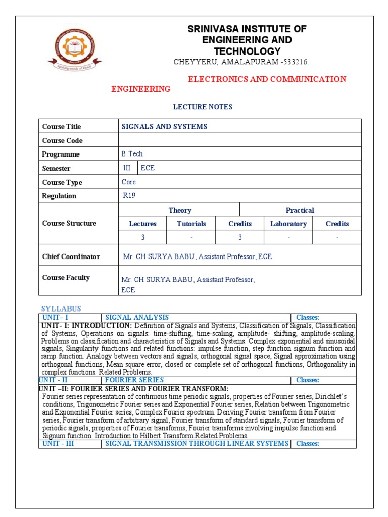 SS Notes Final | PDF | Laplace Transform | Discrete Time And Continuous ...