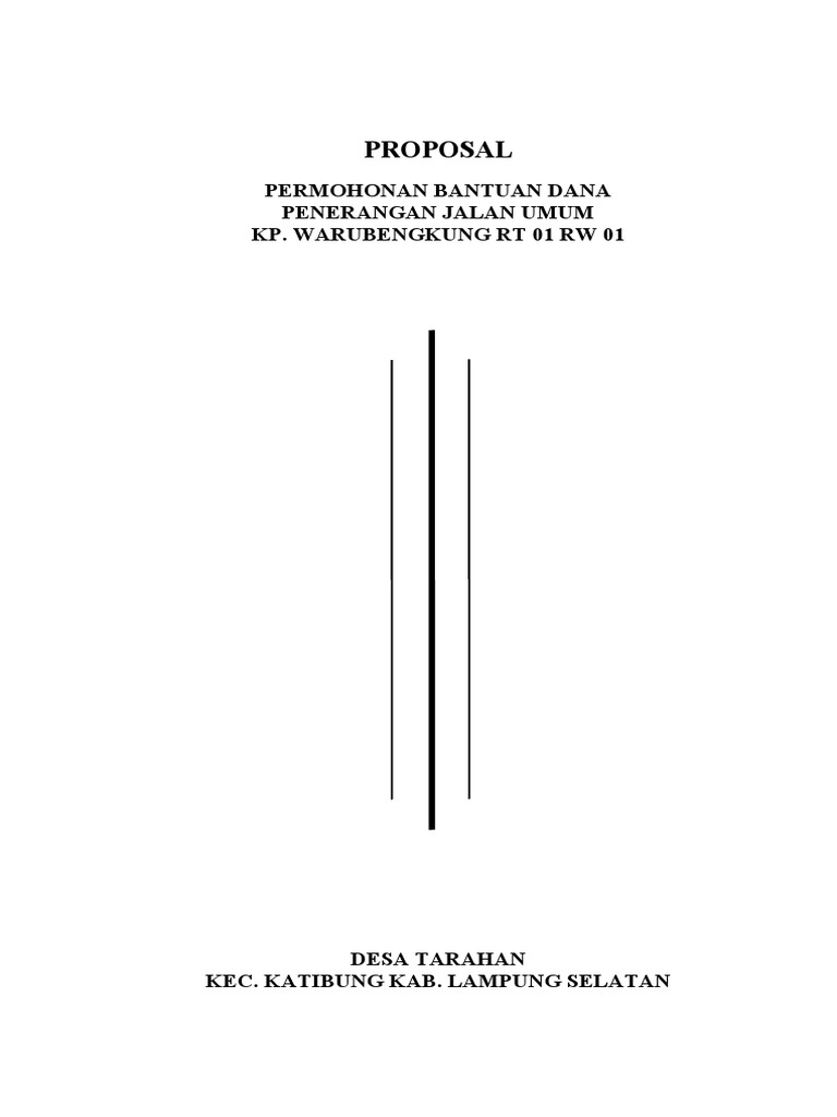 Contoh Proposal Penerangan Jalan Lingkungan | PDF