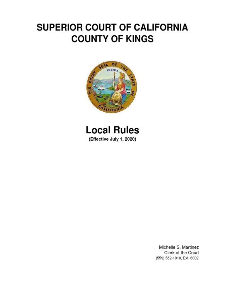 Kings County Local Rules 2020 FINAL PDF | PDF | Alternative Dispute ...