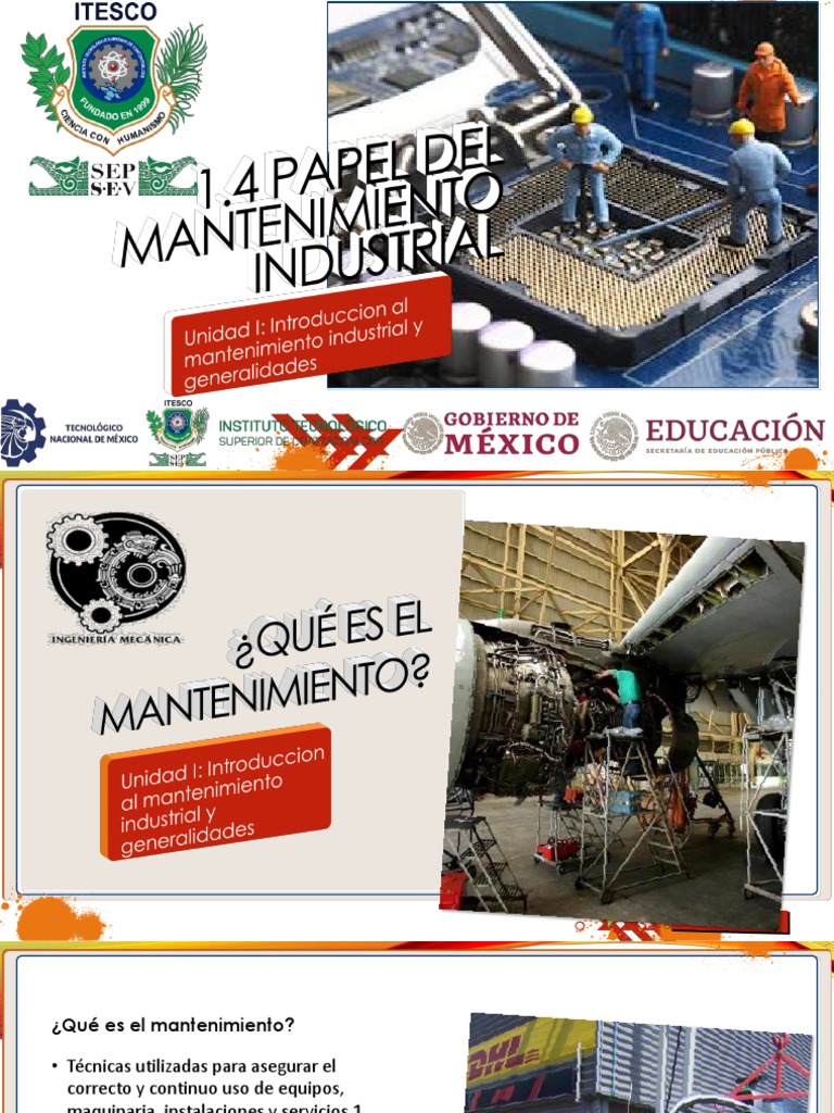 1.4 Papel Del Mantenimiento Industrial | PDF | Planificación | Programación de computadoras