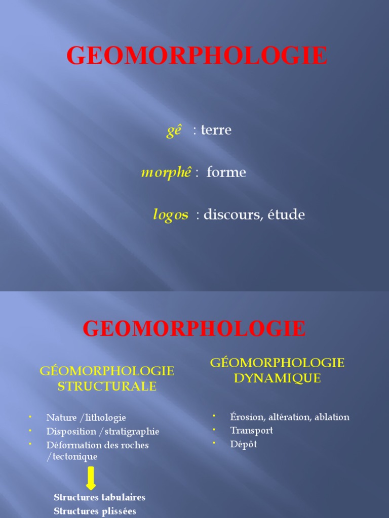 1 GEOMORPHOLOGIE Structurale | PDF | Roche sédimentaire | Géomorphologie