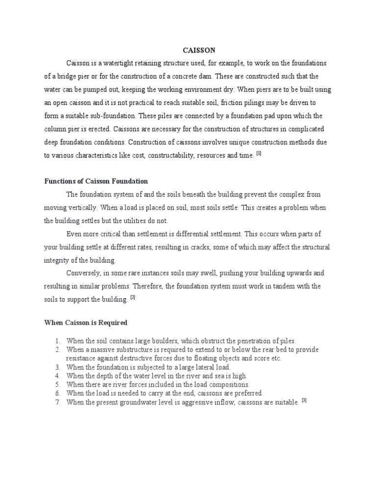 CAISSON Discussion Paper | PDF | Deep Foundation | Foundation (Engineering)