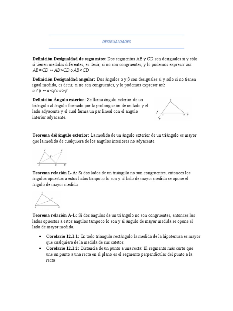 DESIGUALDADES | PDF | Geometría triangular | Triángulo