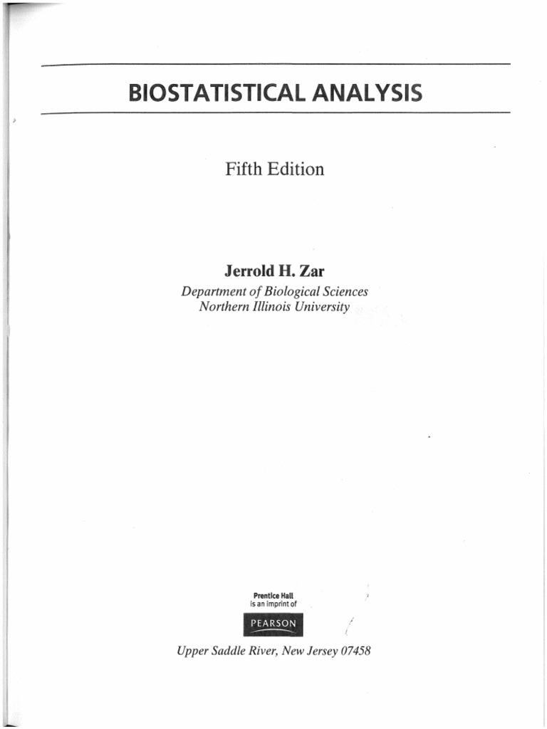 Zar 2010 Biostat Analysis 5th | PDF