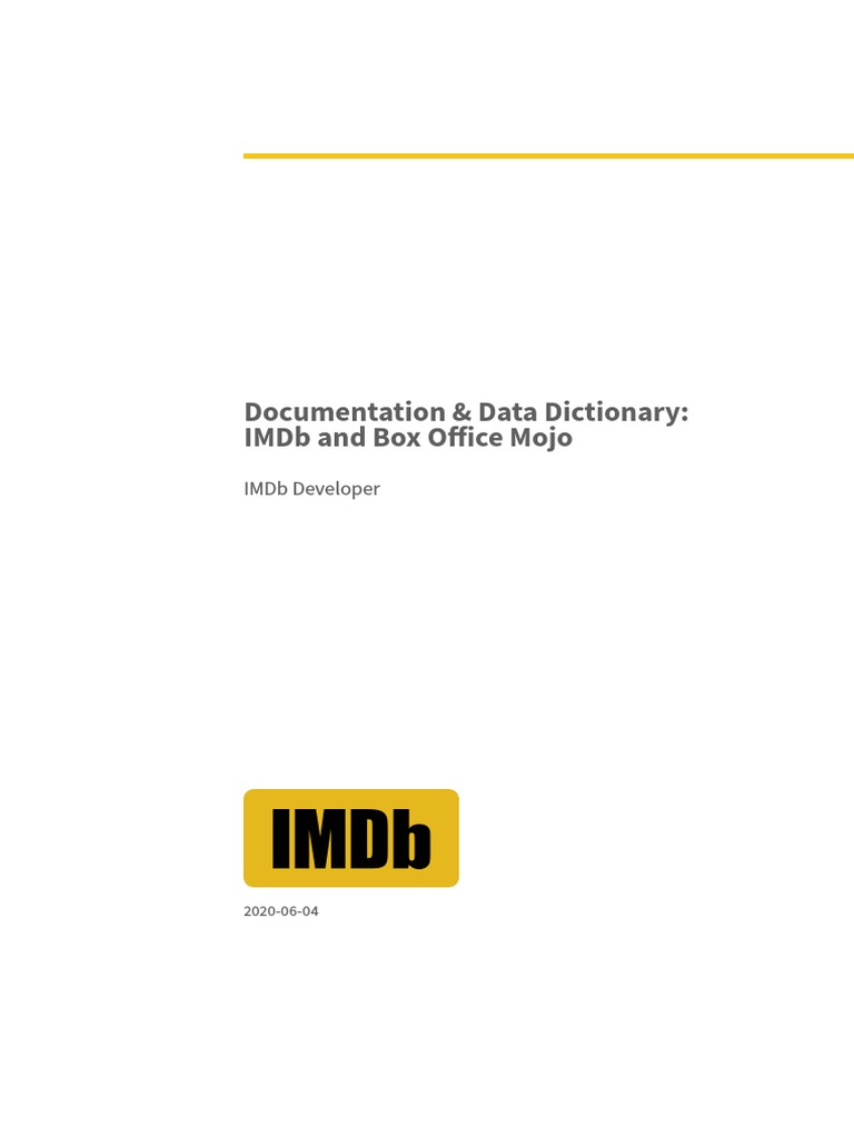 Documentation & Data Dictionary - IMDb and Box Office Mojo | PDF | Json ...