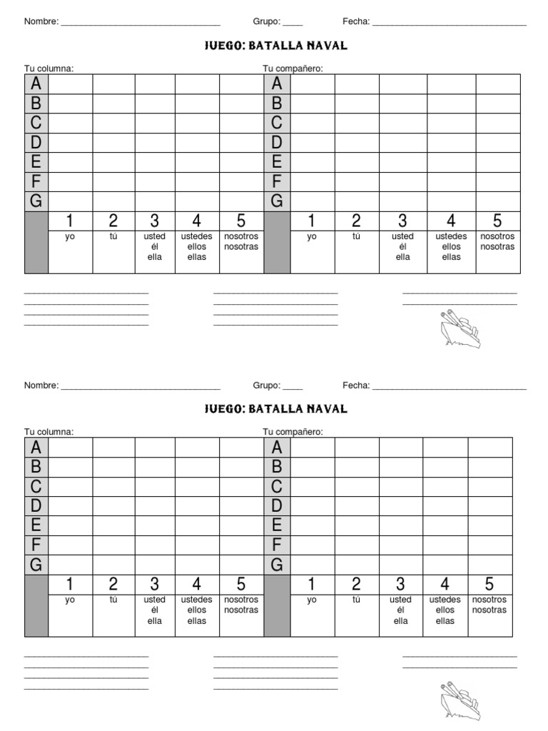 Batalla Naval Verbos | PDF | Conjugación gramatical | Verbo