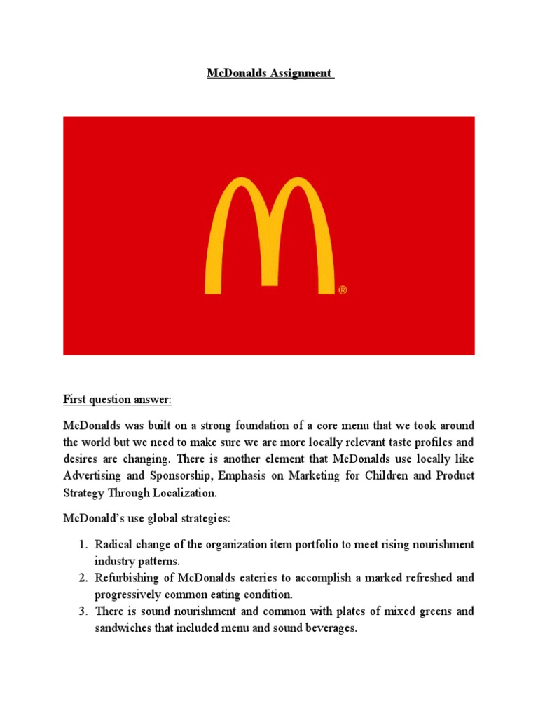 McDonalds Assignment | PDF | Mc Donald's | Advertising