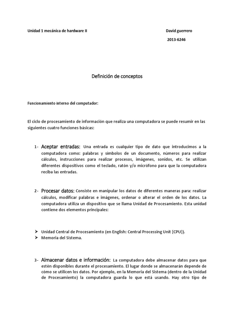 Unidad 1 Mecanica de Hardware PDF | Descargar gratis PDF | Hardware de ...