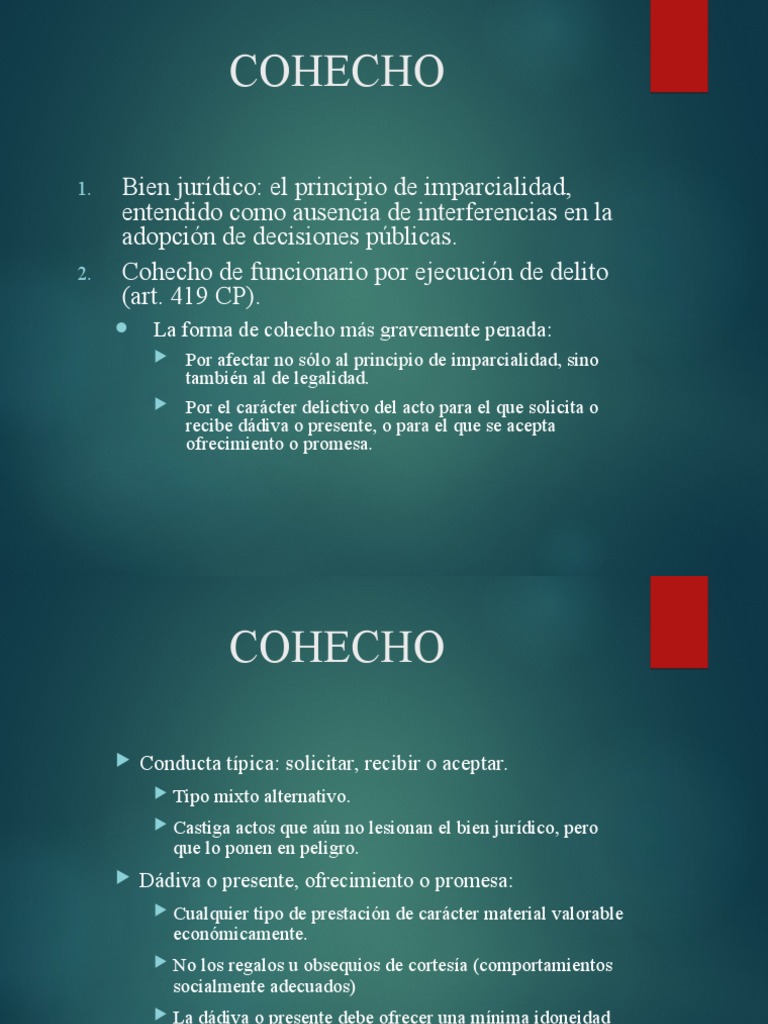 Delito de Cohecho | PDF | Soborno | Intención (Derecho Penal)