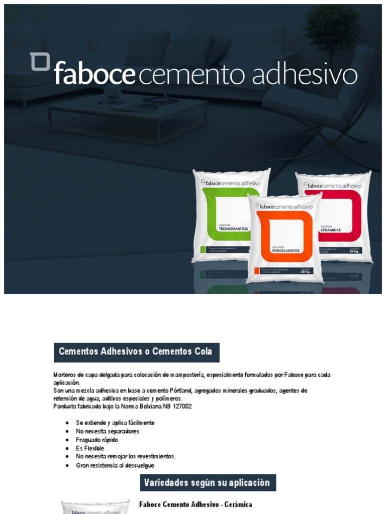 Cemento Cola | PDF | Cemento | Agua