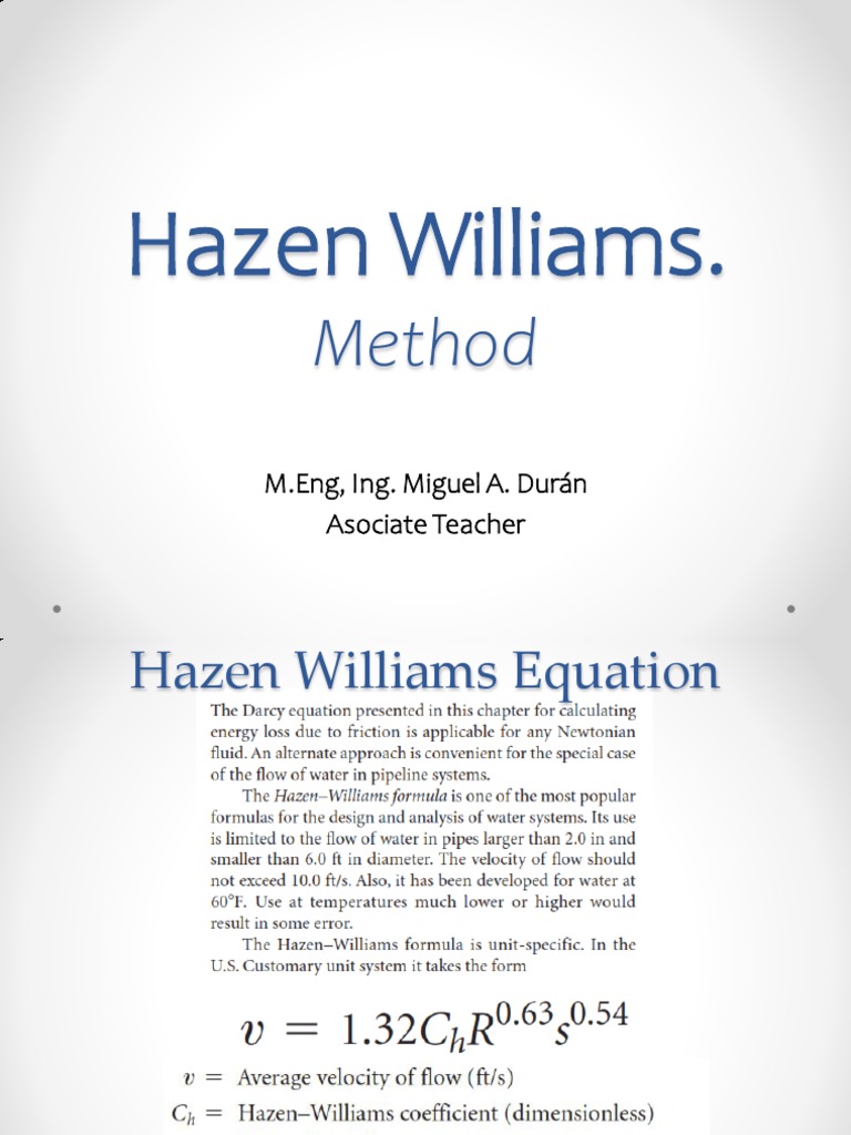 Hazen Williams | PDF
