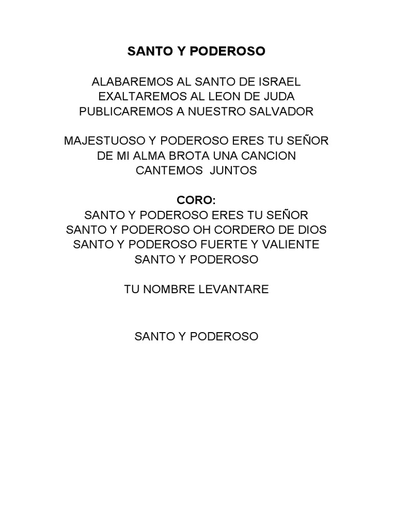 Santo y Poderoso - Letra | PDF