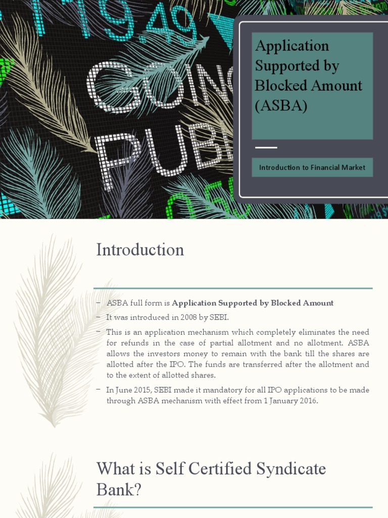 ASBA Final | PDF | Money | Investing