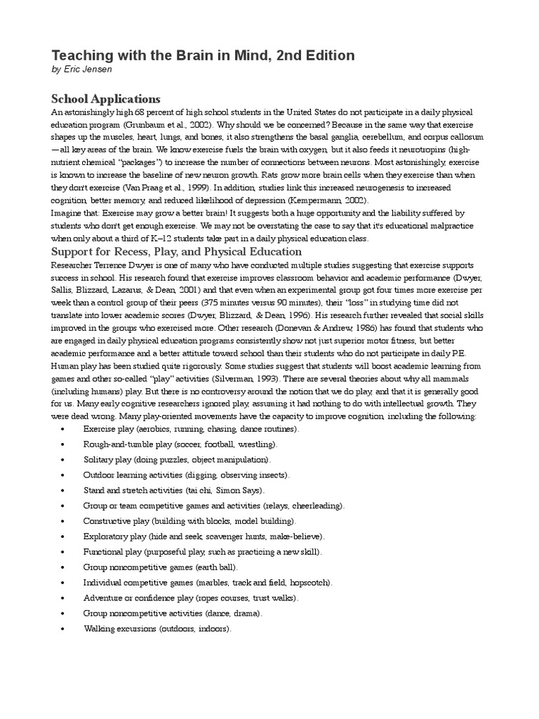 Teaching With The Brain in Mind, 2nd Edition: School Applications | PDF ...