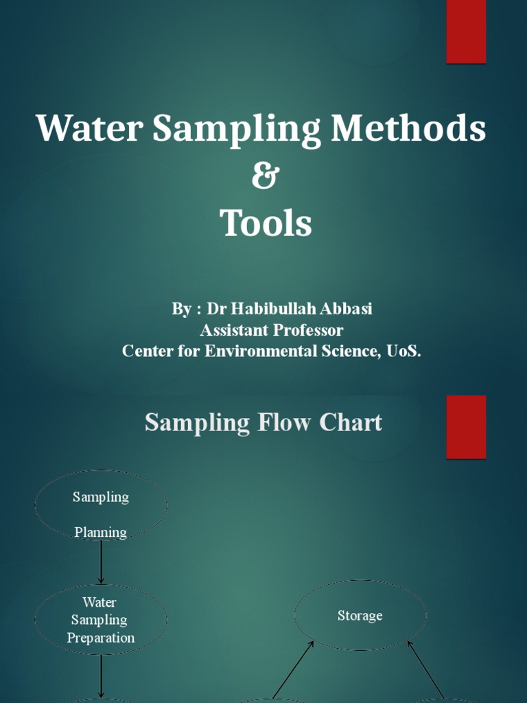 Water Sampling Methods & Tools: By: DR Habibullah Abbasi Assistant ...