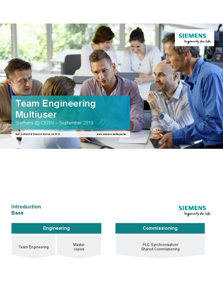 Team Engineering Multiuser: Siemens at CERN - September 2019 | PDF ...
