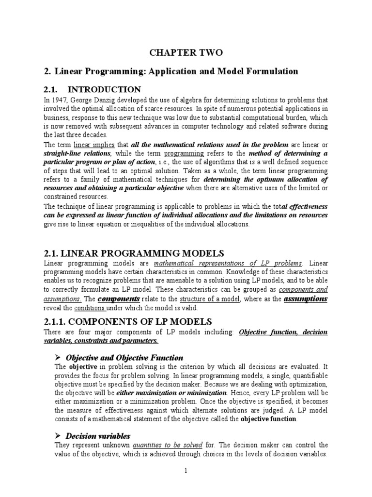 CHAPTER 2-1 Linear Programming | Download Free PDF | Linear Programming ...
