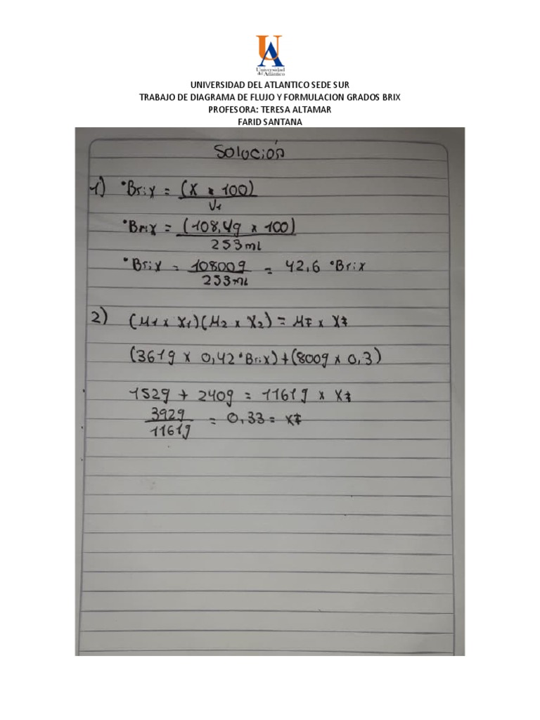 Ejercicios de Los Grados Brix | PDF