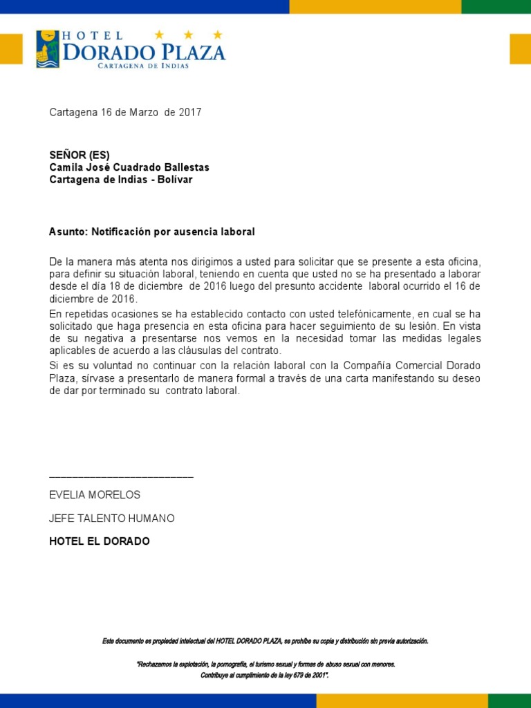 Notificacion Ausencia Laboral | PDF