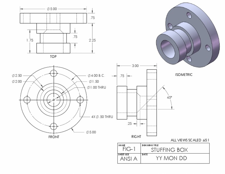 FIG-1 Stuffing Box Yy Mon DD Ansi A: Name Drawing Title | PDF