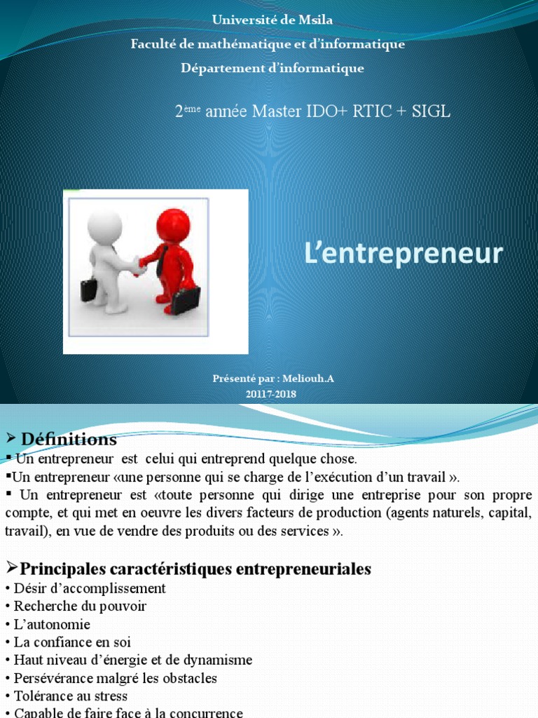 Entrepre Cours3 | PDF | Entrepreneuriat | Informatique