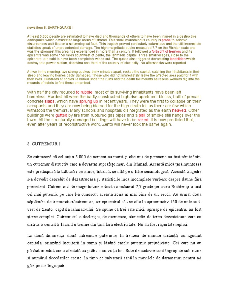 To Rubble Slabs Sprung Up Heaved Gutted Pall Razed: News Item 8 ...