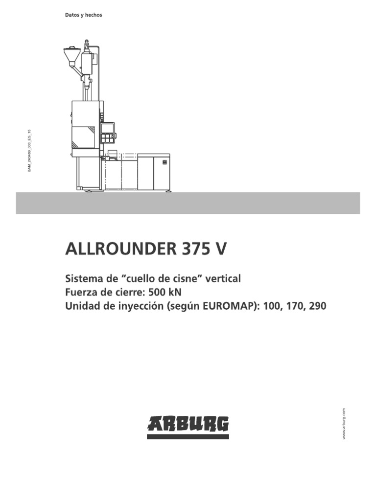 Especificaciones Arburg Allrounder 375 V | PDF