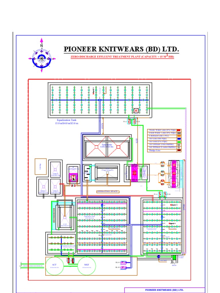 Pioneer 15 m3 ETP Drawing Layout Plan | PDF | Sewerage | Environmental Technology