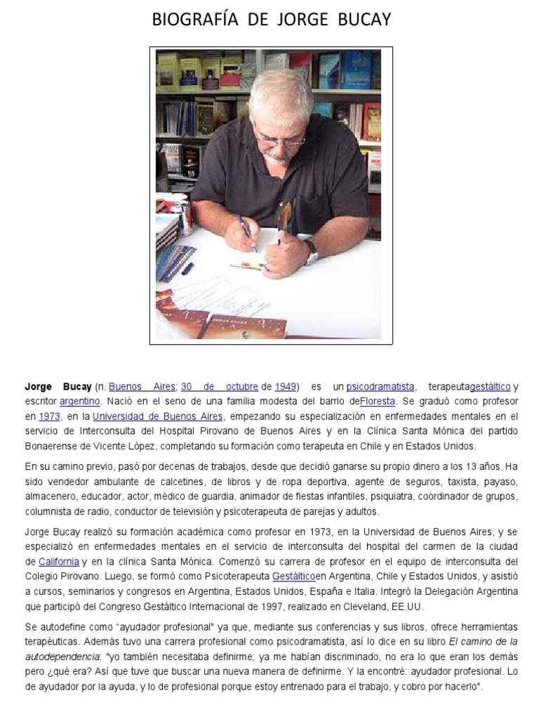 Biografía de Jorge Bucay | PDF | Terapia | Bienestar