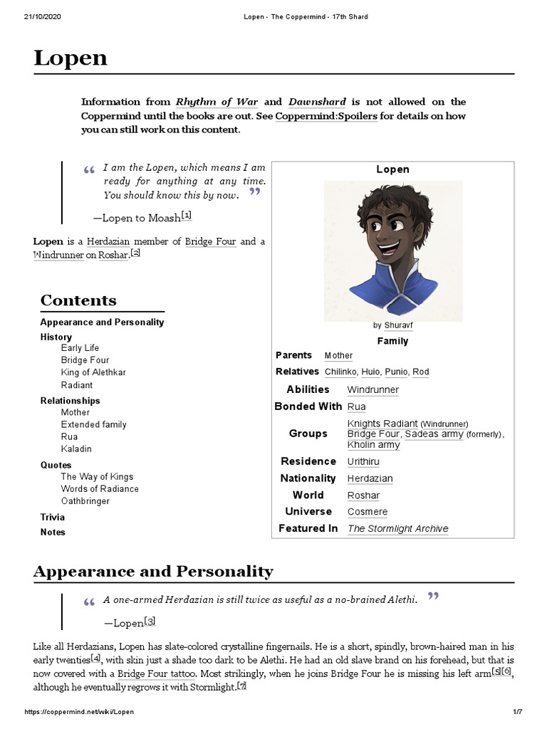 Lopen - The Coppermind - 17th Shard | PDF
