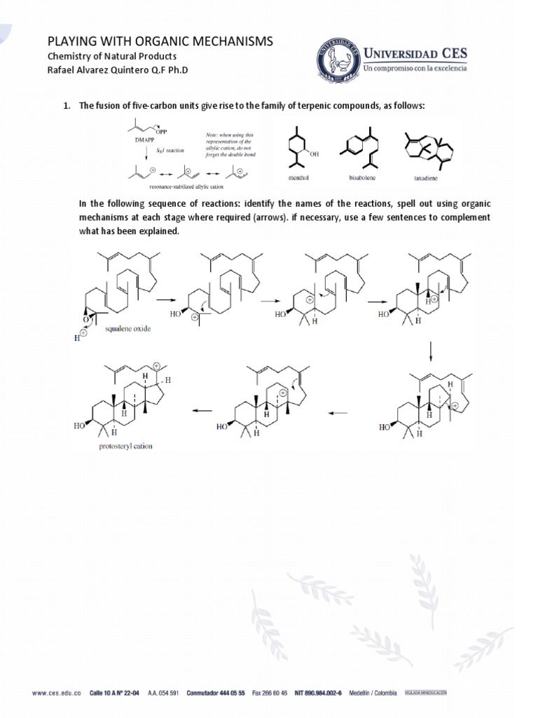 Organic Reaction Mechanisms Guide | PDF | Natural Products | Chemical ...