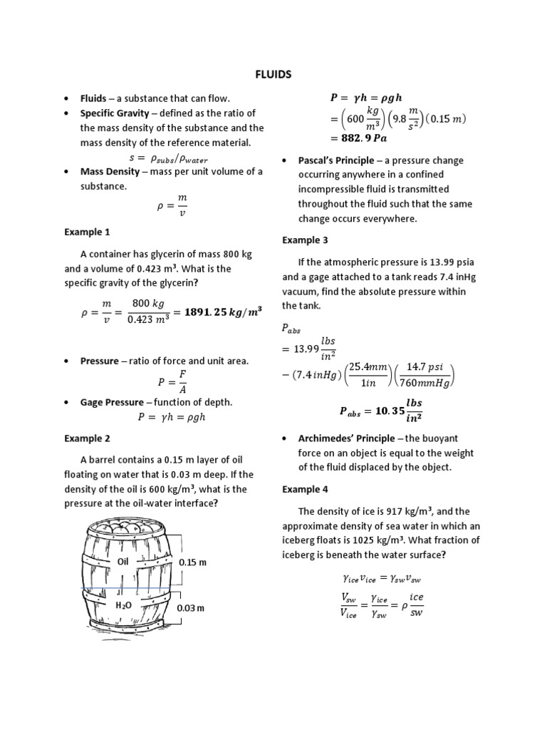 Fluids PDF | PDF | Buoyancy | Pressure