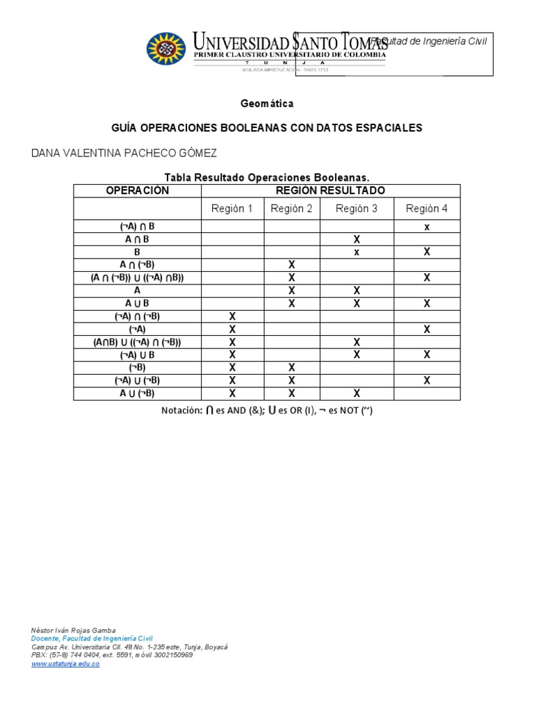 Guia Operaciones Booleanas | PDF