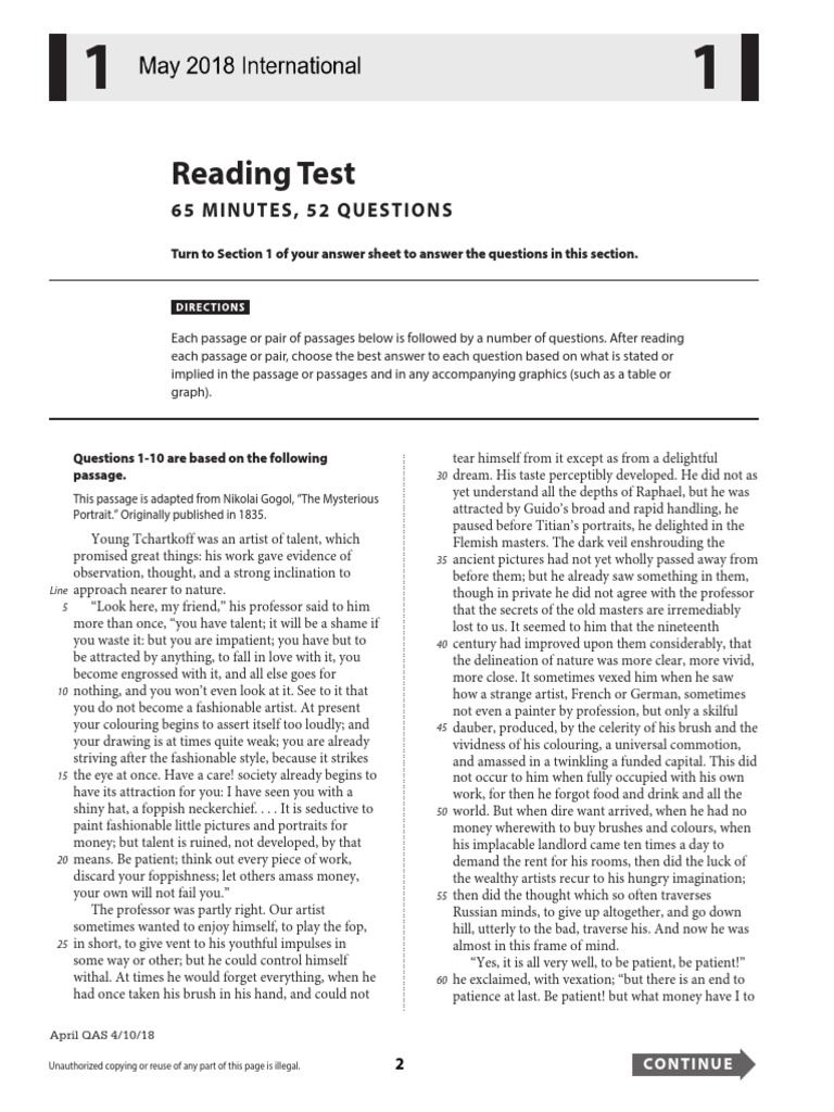 6 SAT Real Tests With Dates PDF | PDF | Memory | Paintings