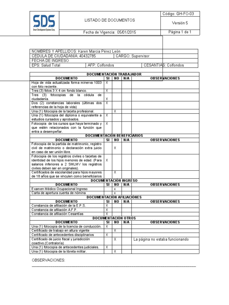 GH-FO-03 Listado de Documentos | PDF | Instituciones sociales | Ciencias sociales