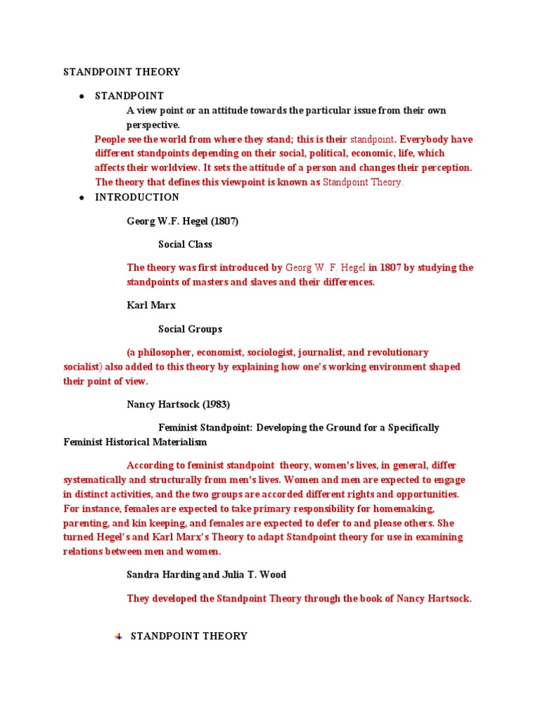 Standpoint Theory | Download Free PDF | Feminism | Gender Studies