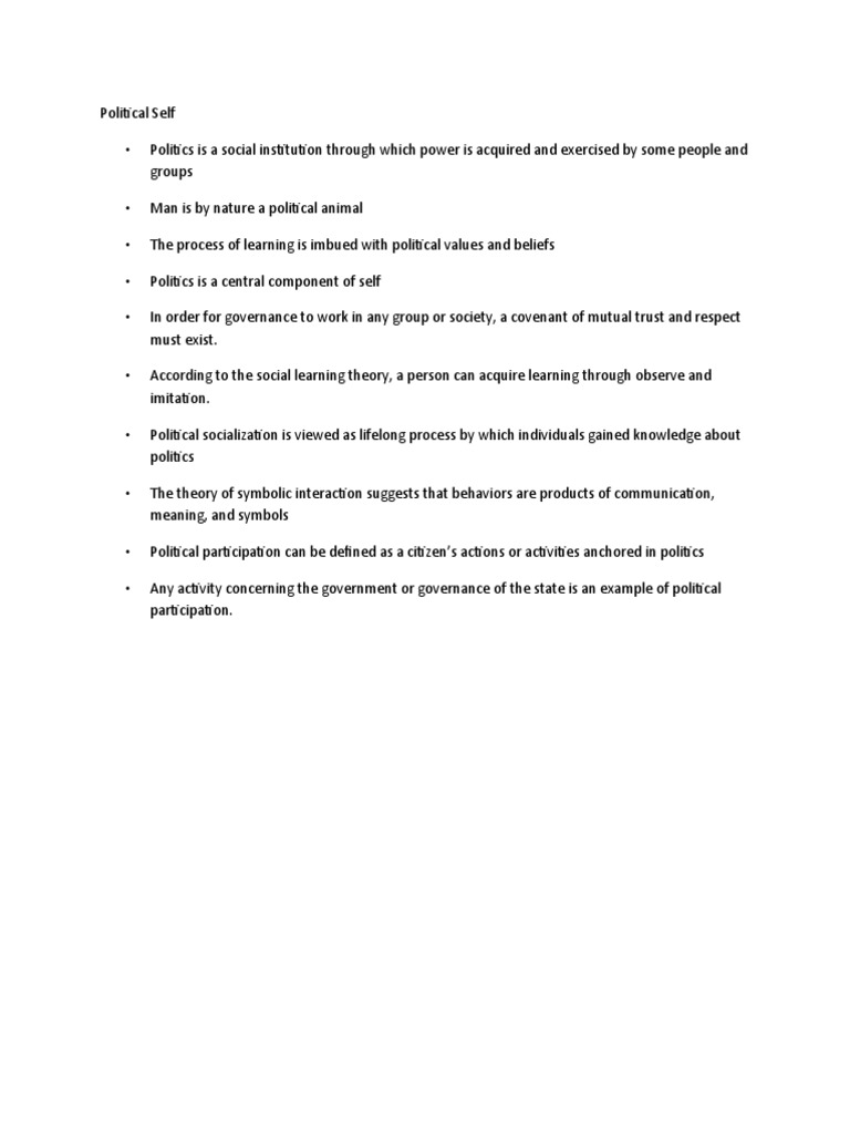 Political Self Handout | PDF